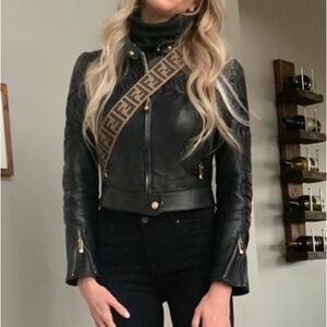 Versace | Jackets & Coats | Versace Leather Biker Jacket | Poshmark